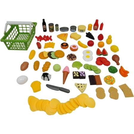Kid Connection 100-Piece Plastic Play Food Set with Basket - Walmart.com