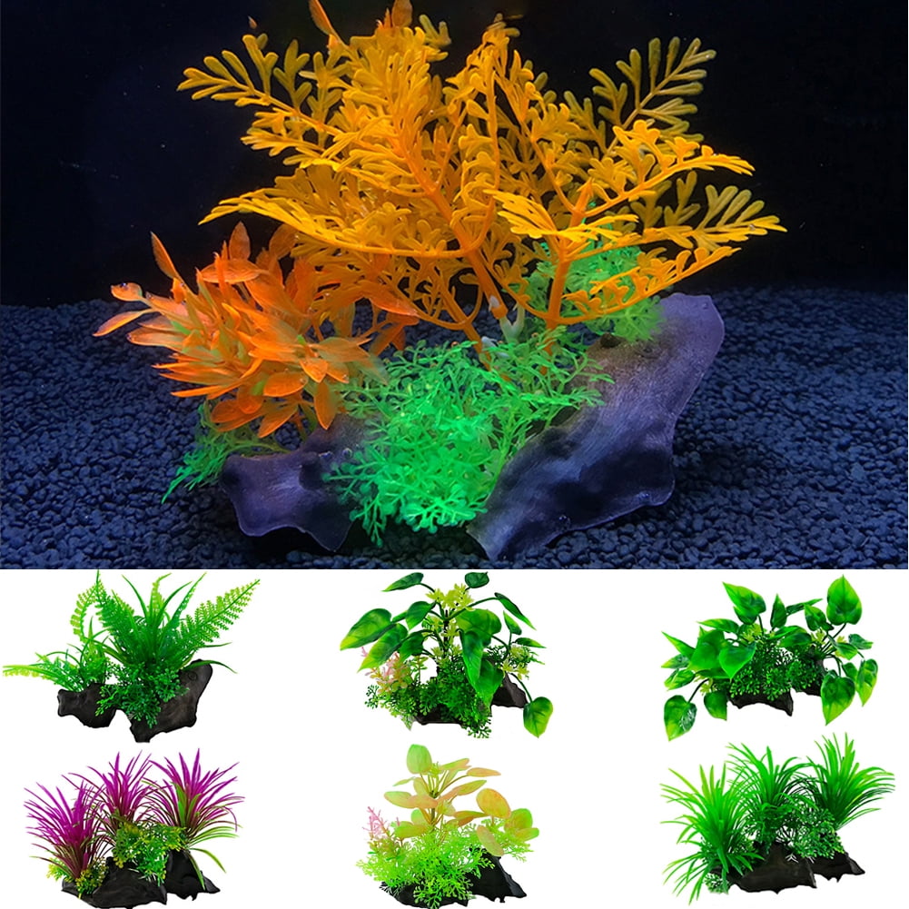 SPRING PARK Artificial Aquarium Plants Plastic Water Plants Landscaping ...