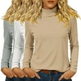 3 Pack Women's Turtleneck Long Sleeve Tops Thermal Underwear Base Layer ...