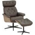 BenchMaster Melia Chocolate Tufted Faux Leather Swivel Recliner and ...