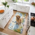 Blue Seabird Washable Runner Rug 1.4x4 ft Sea Wave Blue Sky Reed ...