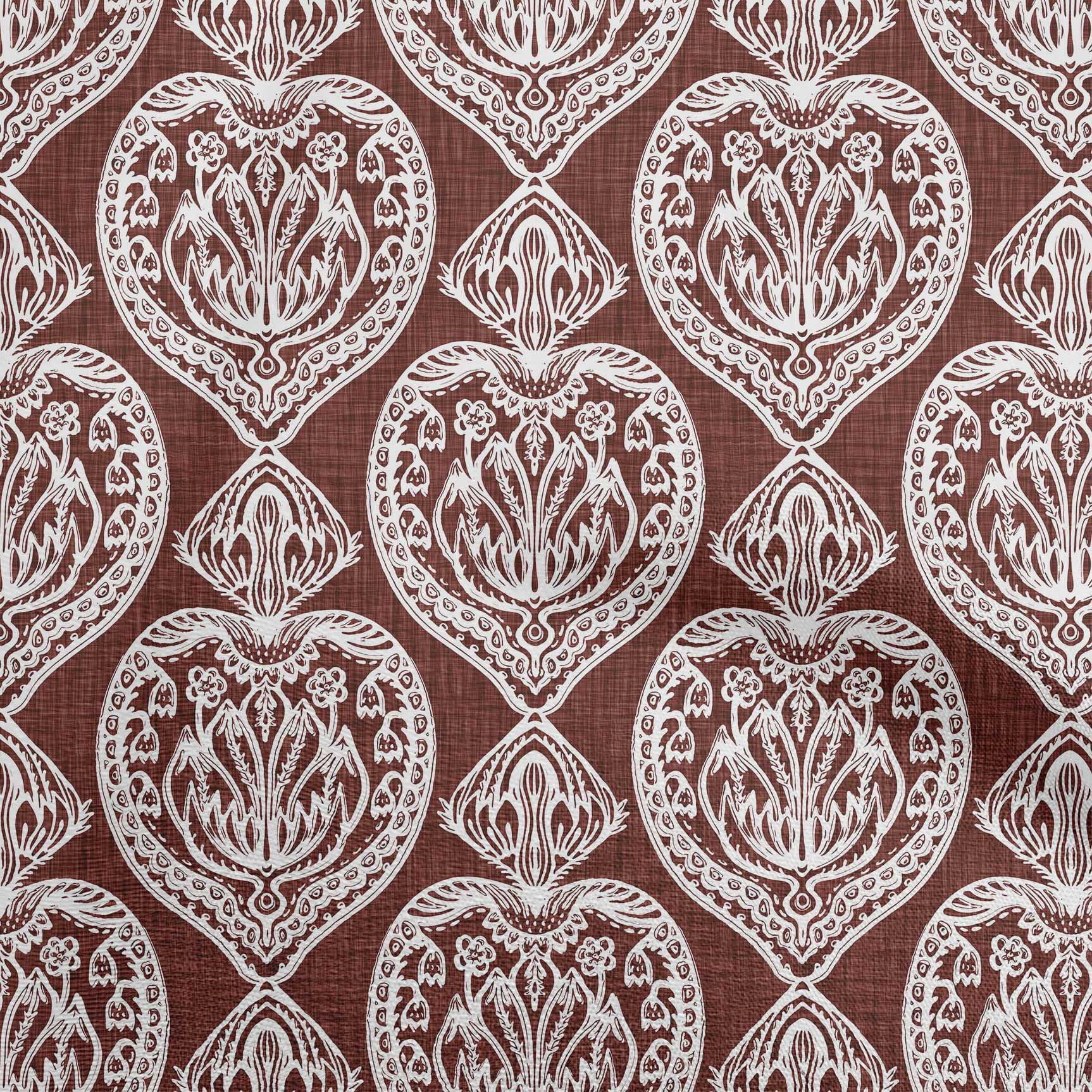 oneOone Cotton Silk Maroon Fabric Block Sewing Material Print Fabric By ...