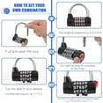 4 Pcs 5 Letter Combination Lock Heavy Duty Gym Locker 5 Digit Word ...