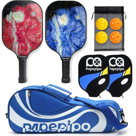 Papepipo Graphite Pickleball Paddles Set - Premium Lightweight Rackets ...
