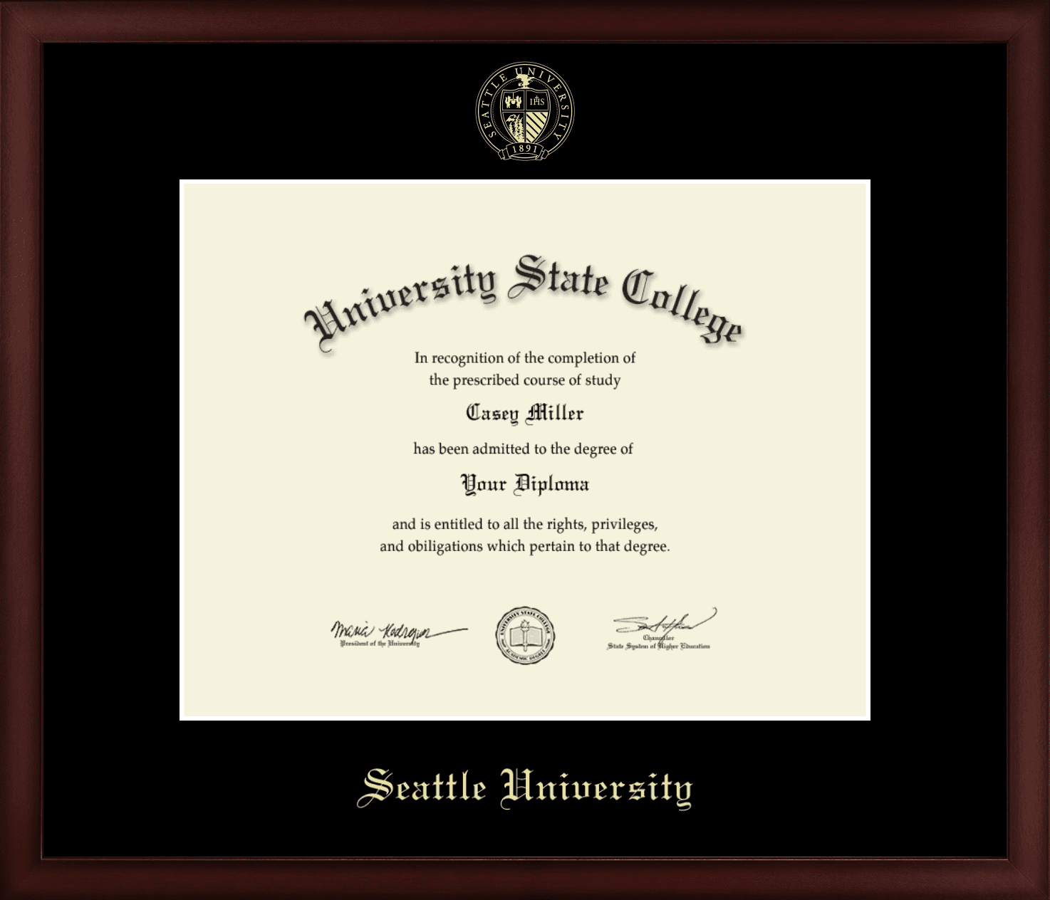 Seattle University Diploma Frame, Document Size 14" x 11" - Walmart.com