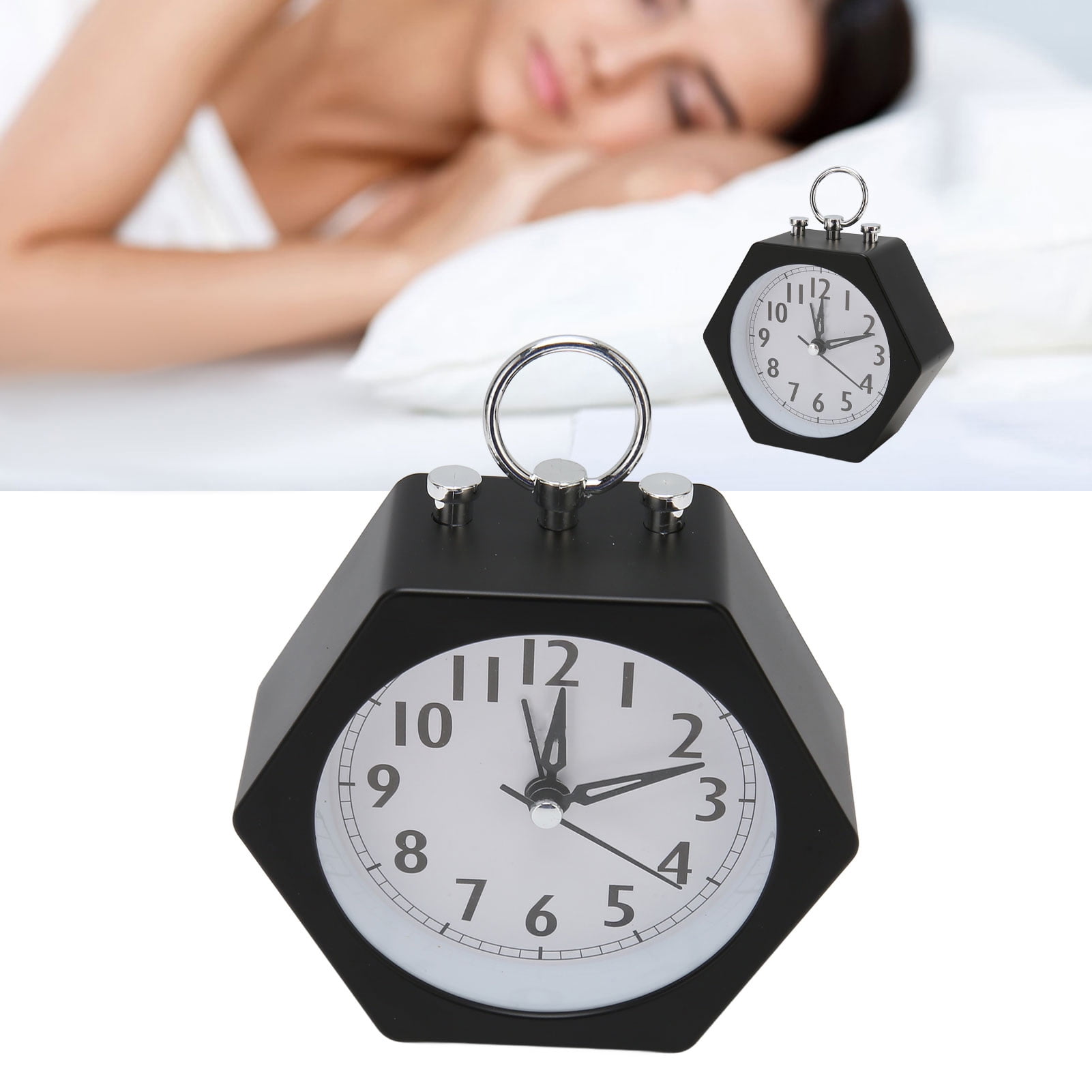 Click here for Fyydes Alarm Clock  Black Polygon Quiet Portable A... prices
