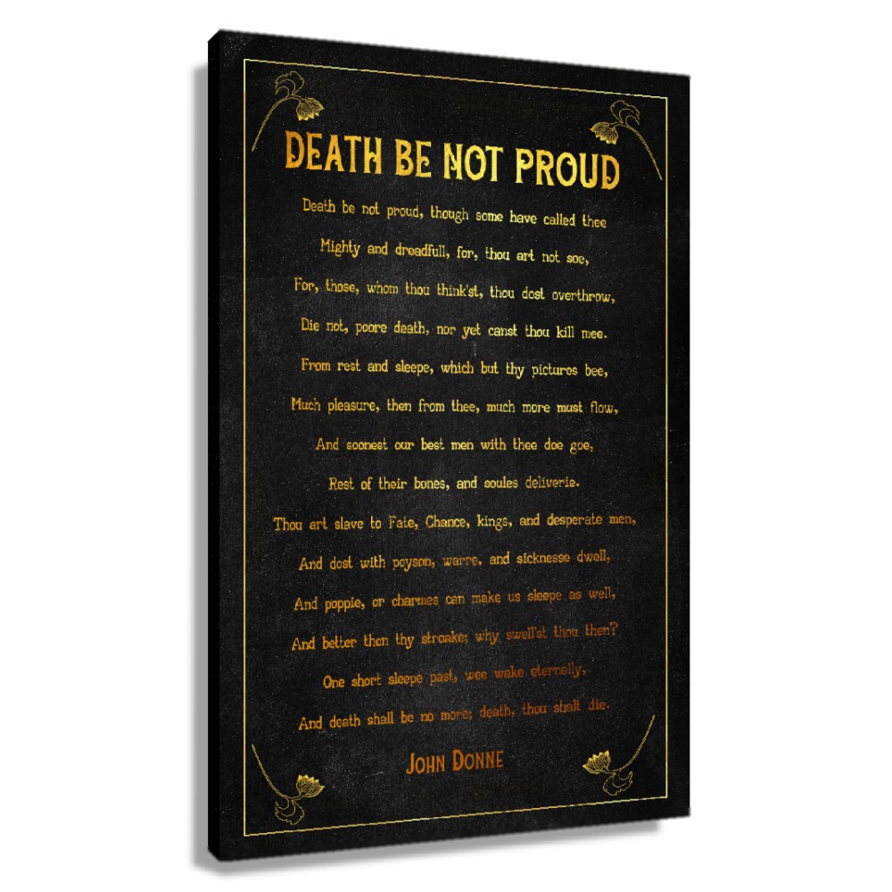 Death Be Not Proud Poem Wall Decor John Donne Quote Wall Art Poetry ...