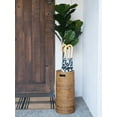 Kouboo La Jolla Rattan Round Handmade Umbrella Holder Freestanding Cane ...