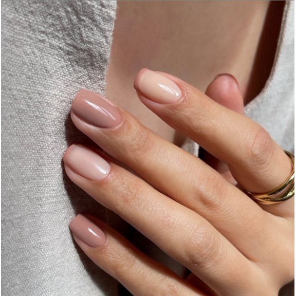 YTTAL French Tip Press on Nails Designs Short Square Fake Gloss False ...