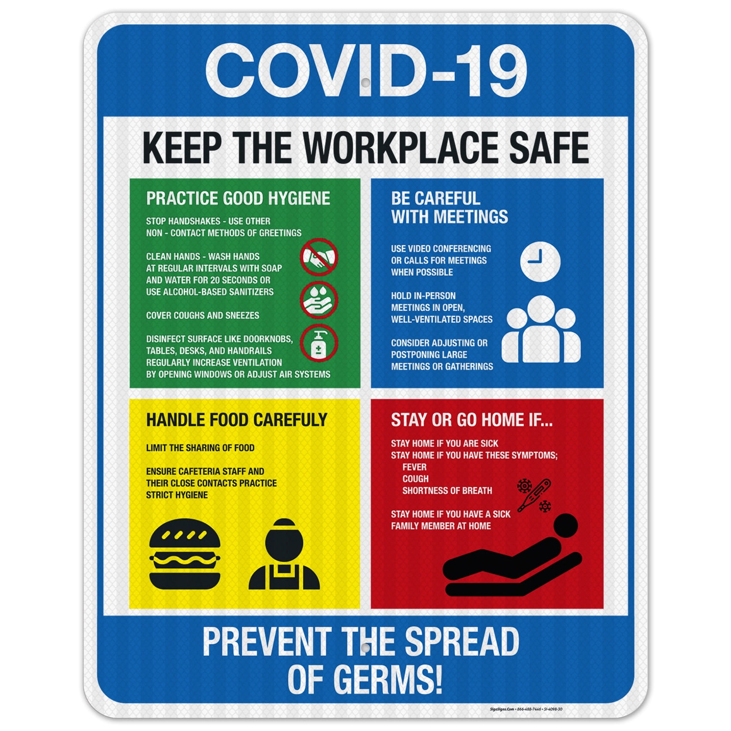 Covid 19 Social Distancing Poster Sign, Business Safety Signs ...