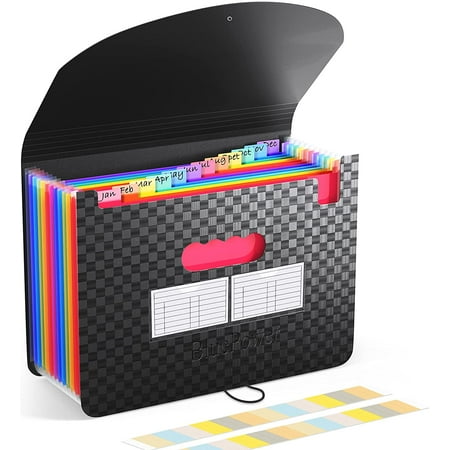 Accordian File Organizer 13 Pockets - Expanding File Folder Expandable ...