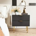 Semiocthome Modern Nightstands Set of 2 with 2 Fluted Drawers Bedside ...