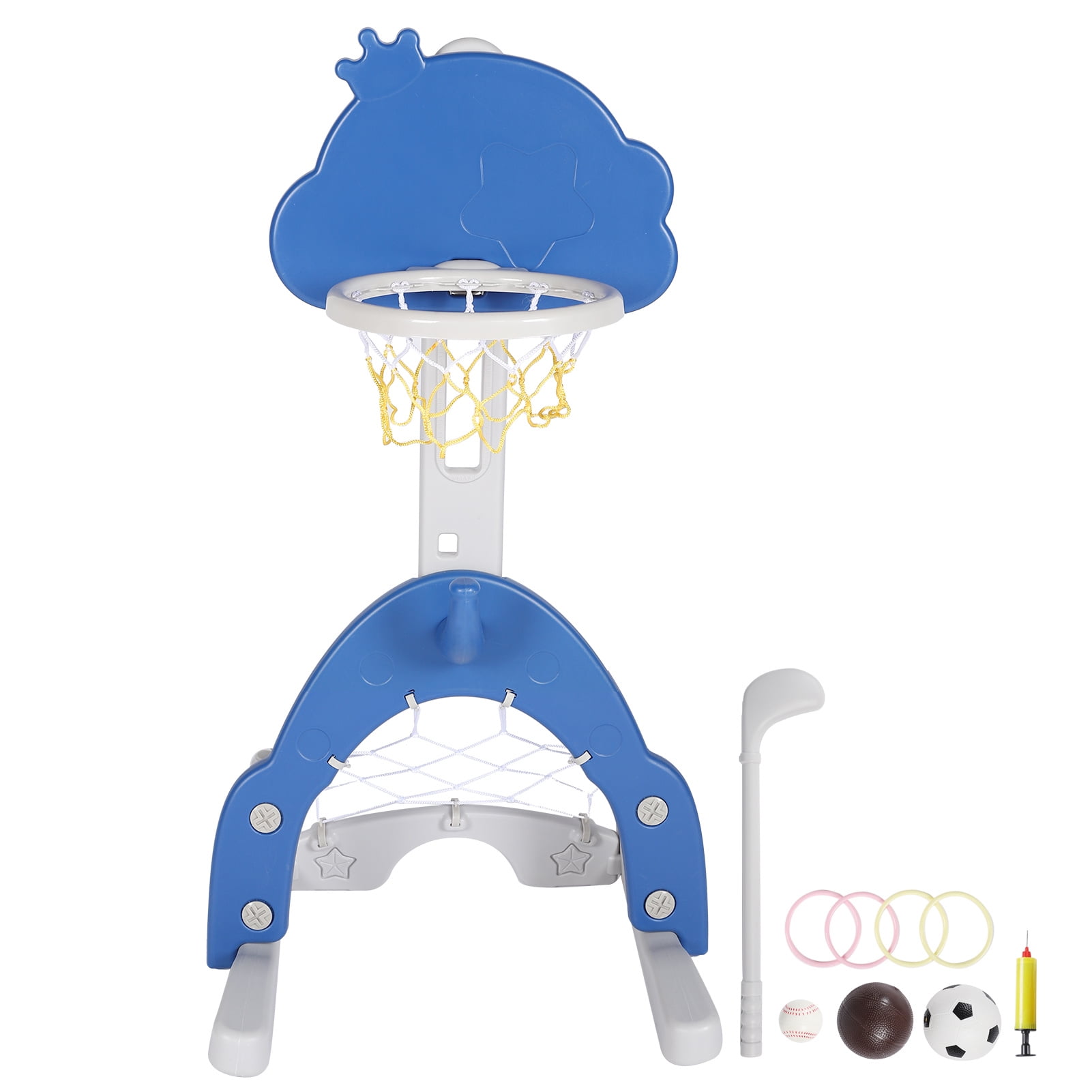 EEPHO Retractable Kids Basketball Stand Play Set Adjustable Height ...