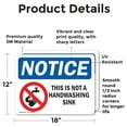 (2 Pack) This Is Not A Handwashing Sink Sign With Symbol OSHA Notice ...