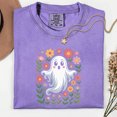 Comfort Colors® Cute Ghost in Wildflowers Shirt Spooky Fall Aesthetic ...