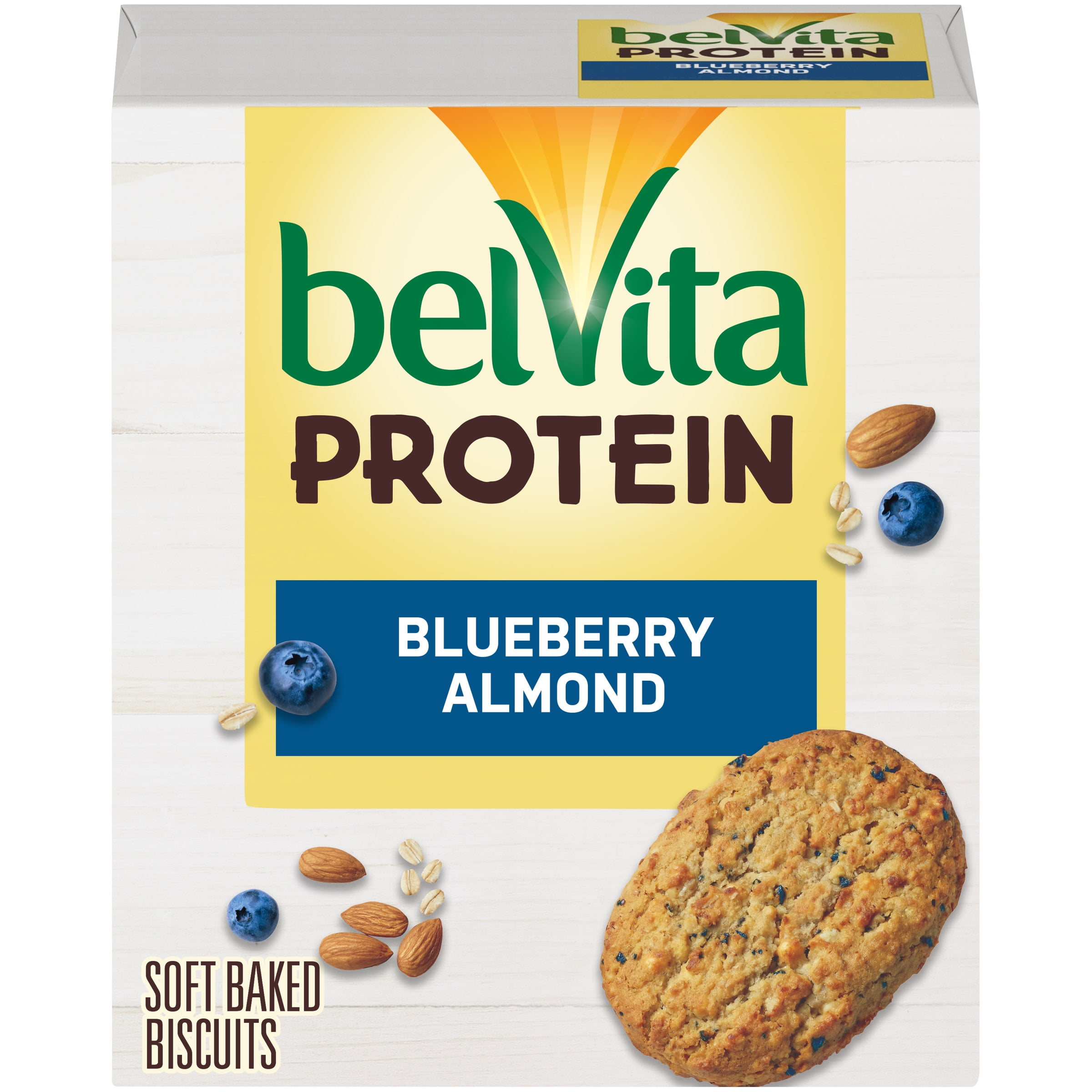 belVita Protein Soft Baked Biscuits, Blueberry Almond Flavor, 4 Pack (1 ...