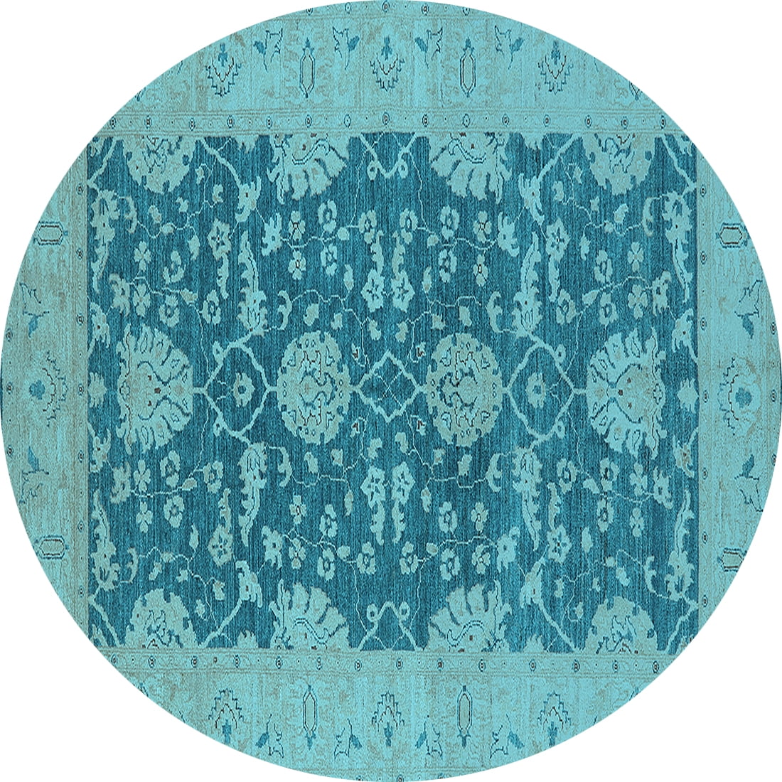 Ahgly Company Indoor Round Oriental Light Blue Industrial Area Rugs, 8 ...