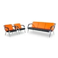 Walcut Office Reception Sofa Set Pu Leather 3 Pcs Waiting Room Chairs