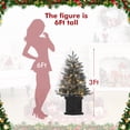 3ft Christmas Tree with Square Base, 78 LED Lights & Red Berry ...