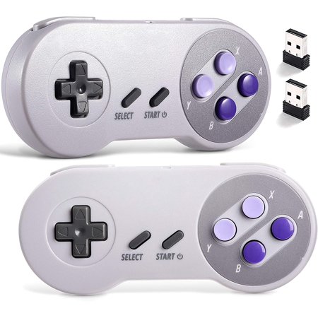 ATTOE Wireless USB Controller for SNES NES Emulator, 2.4GHz USB Gamepad ...