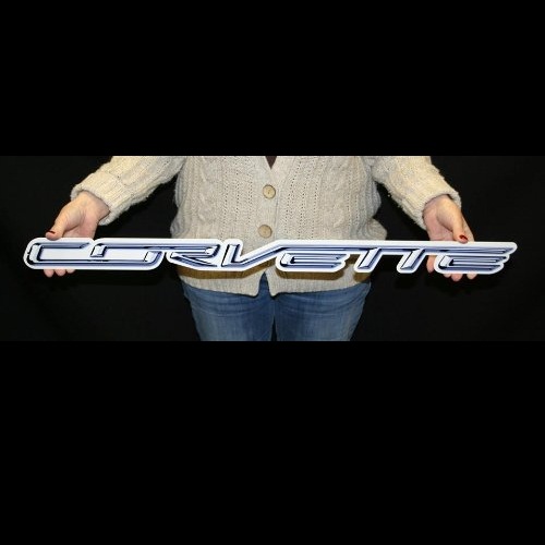 C7 Corvette Wall Emblem Script Large Metal Art 2014 and Newer Corvettes ...