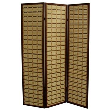 6 ft. Vintage Botanic Print Wood Frame Partition Screen Room Divider ...