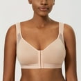 Delimira Womens Plus Size Front Closure Wireless Back Support Bra
