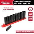 Hyper Tough 11-Piece 3/8-Inch Deep Impact Socket Set SAE, Chrome ...