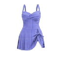 Erwazi One Piece Swimsuits for Women Adjustable Strap Plaid Padded ...