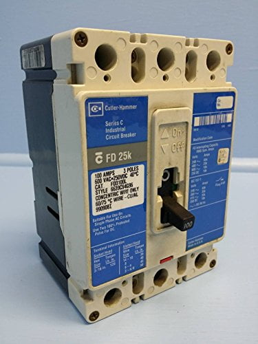 Eaton FD3100 3 Pole 100 Amp 600v Circuit Breaker FD - Walmart.com