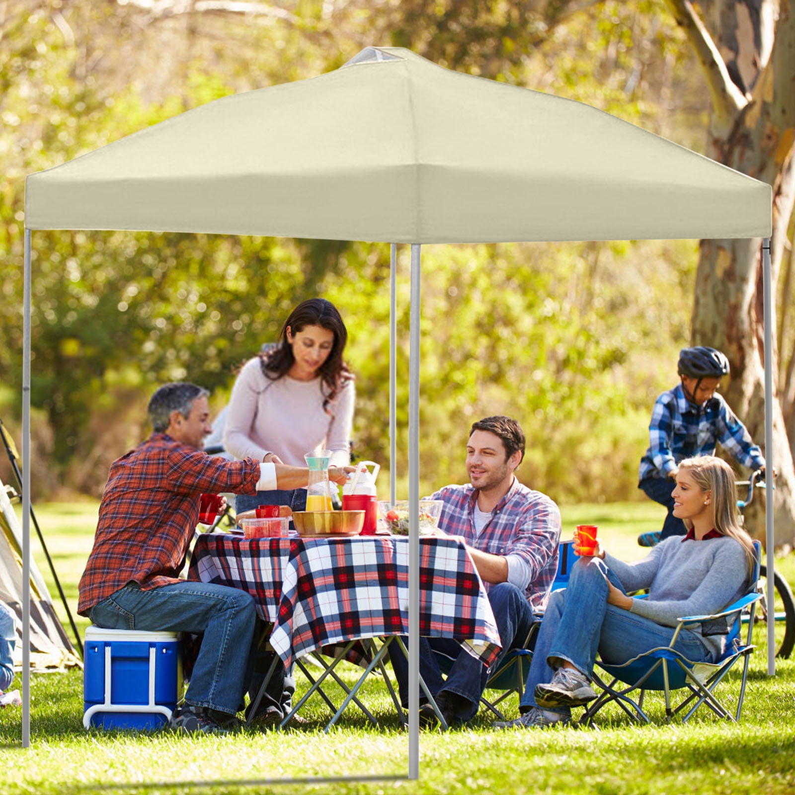 LutIedan Pop Up Canopy Tent Thickened Cloth Telescopic Tent Sunshade ...