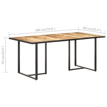 vidaXL Dining Table Kitchen Table Dining Room Table Solid Rough Mango ...