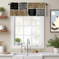 Brown Black Valances for Windows Japanese Style Striped Black Line Art ...