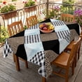 Abstract Geometric Leopard Plaid Table Cloth 60x84in, Waterproof ...