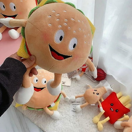 Cartoon Fast Food Plush Toy Stuffed Hot Dog Popcorn Chicken Legs Pizza ...