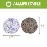 Vibrant Life Multi-Colored Yarn Ball Cat Toys 2 Pack with Bell and ...