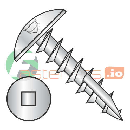 #8 x 3/4" Deep Thread Wood Screws / Square Drive / Truss Head / Type 17 ...