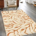 Abstract Coral Rectangle Area Rug 3x5 ft Beige Orange Color Block ...
