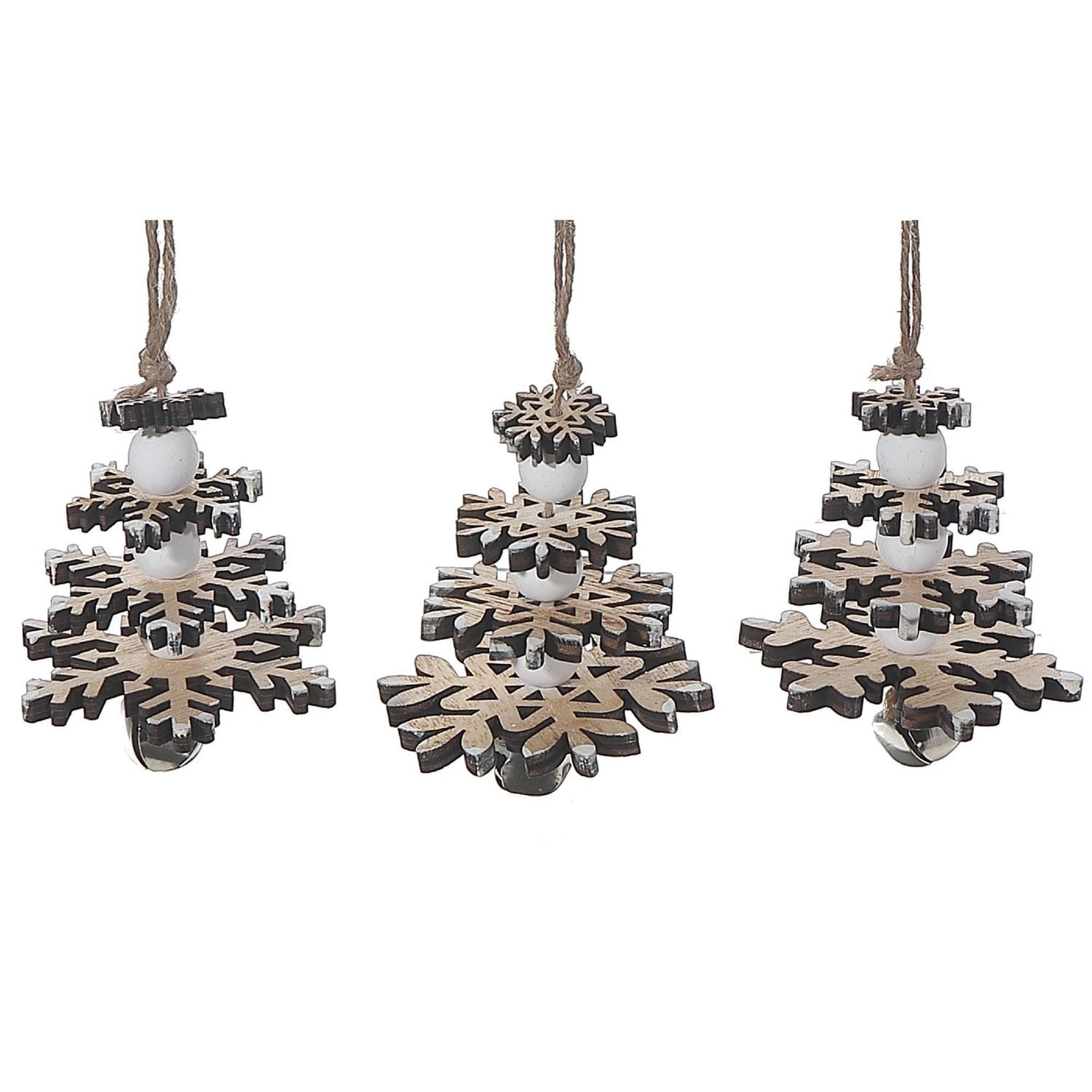 Click here for Ih Casadécor Wooden Snowflake Ornament - Set Of 12... prices