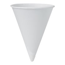 Bare by Solo Disposable Paper Drinking Cup, White, Small Cone, 4.25 oz ...