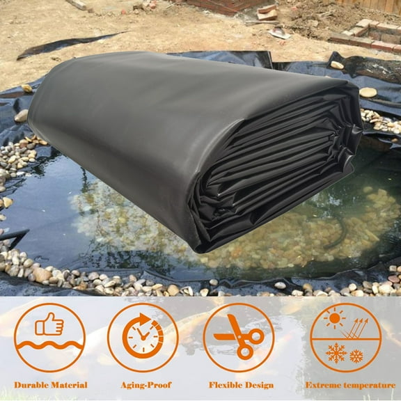 EQCOTWEA 20'*30' Outdoor Koi Pond Liner, Waterproof HDPE, 0.5mm ...