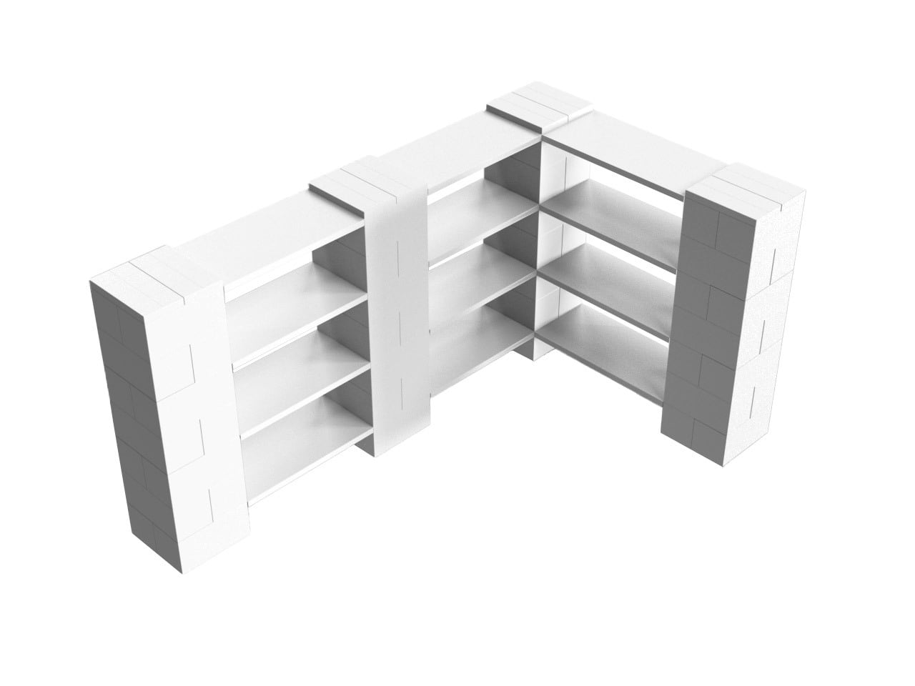 EverBlock 4 Level Double Corner Shelving Kit A | For Office, Playroom ...