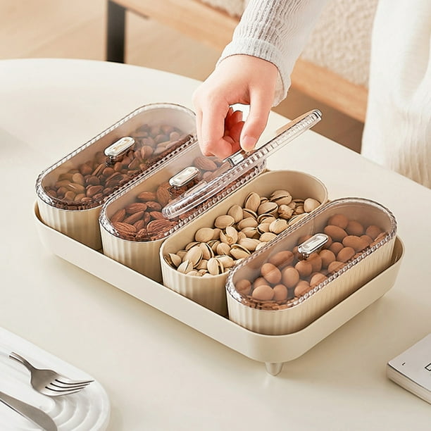 Ganfancp Divided Serving Tray With Lid, Multifunctional Storage ...