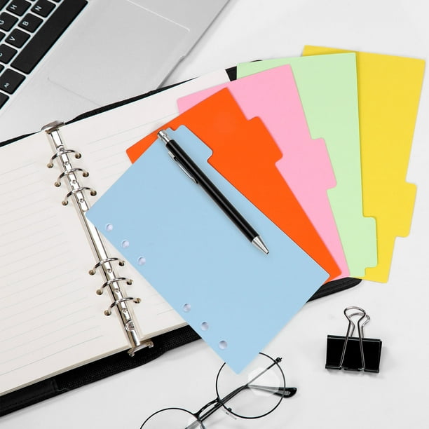 10 Sets A6 Subject Dividers Paper Sheet, Punched File Card Dividers ...