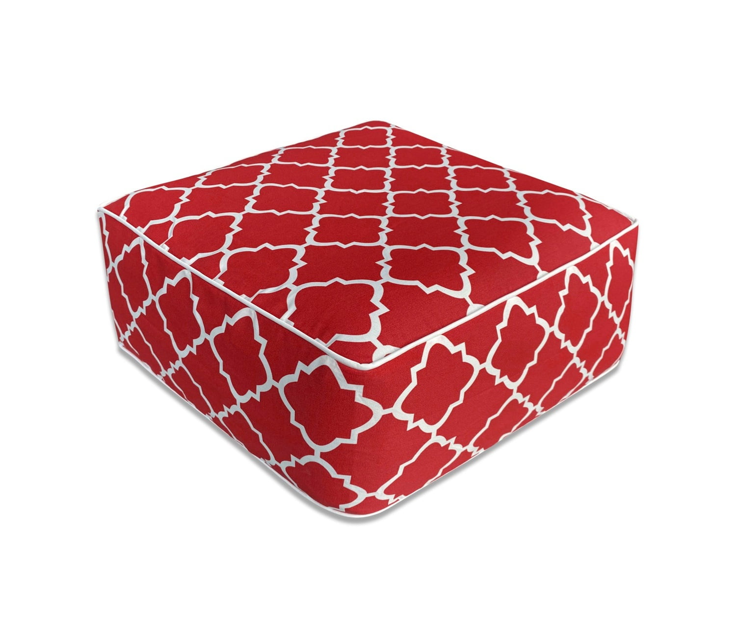 FBTS Prime Inflatable Footstool Ottoman Red Geometry Square 23x9 Inch ...