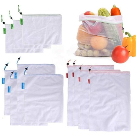 11 PCS Small Medium Large Net Bag Reusable Mesh Bags for Fruits and ...