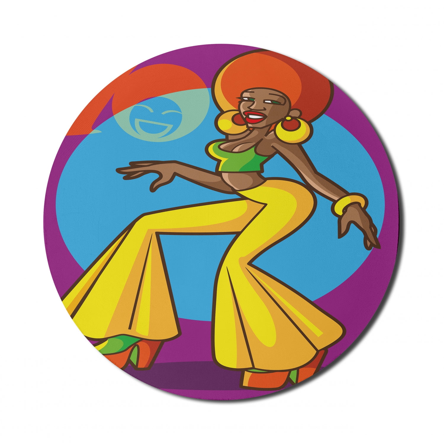 70s Party Mouse Pad for Computers, American Woman Dancing at the Disco ...