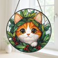 Adorable Cat Stained Glass Suncatcher Window Hanging Animal Sun Catcher ...