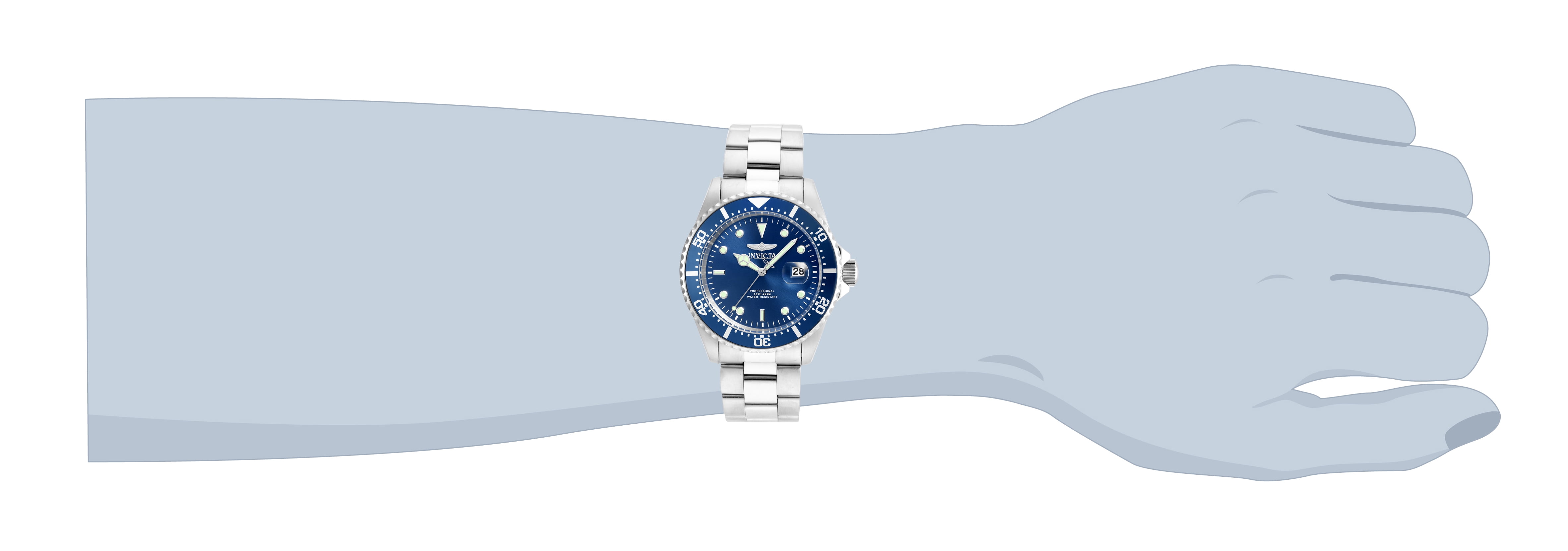 Invicta Men's 43mm 'Pro Diver' Quartz Blue Dial Date Stainless Steel ...