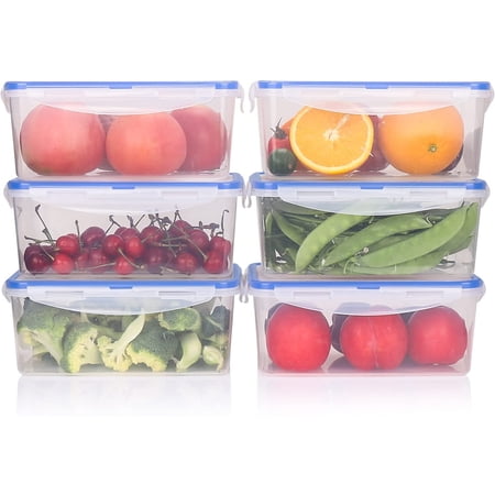 SHIJI65 6 Pack Food Containers Sets Airtight with Lids, Microwave and ...